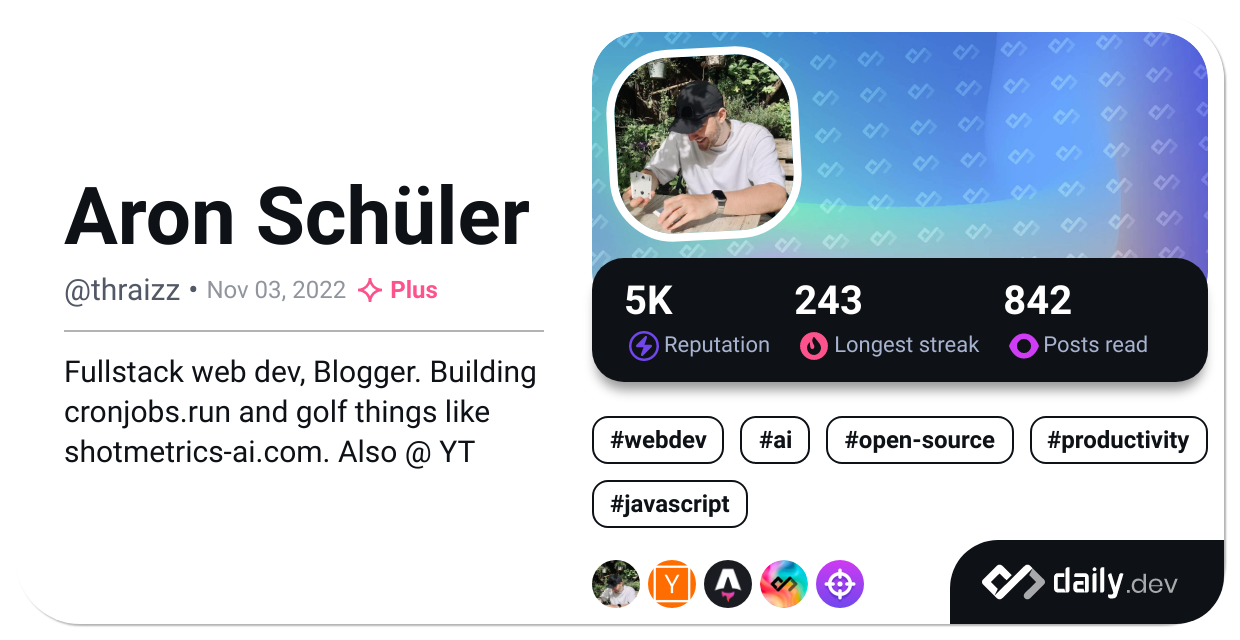 Aron Schüler (@thraizz) | daily.dev