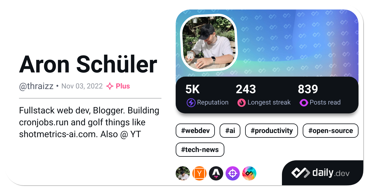 Recent posts by Aron Schüler (@thraizz) | daily.dev
