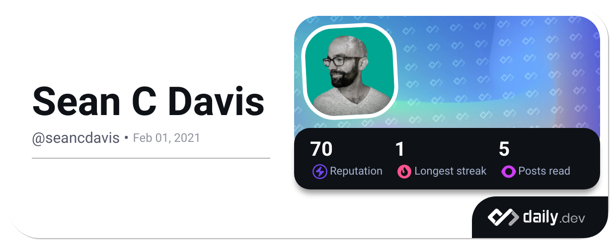Sean C Davis (@seancdavis) | daily.dev