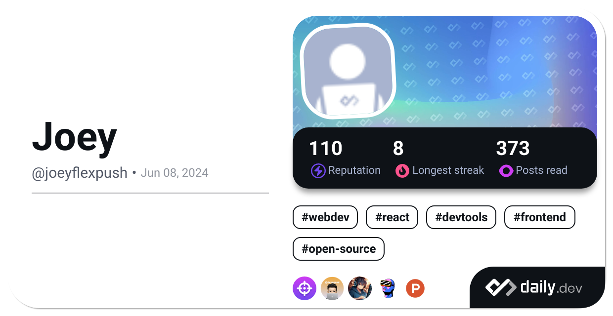 Joey (@joeyflexpush) | daily.dev