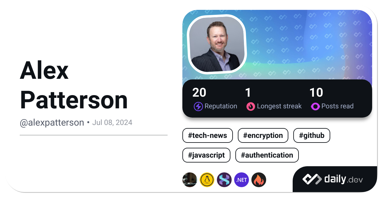 Alex Patterson (@alexpatterson) | daily.dev