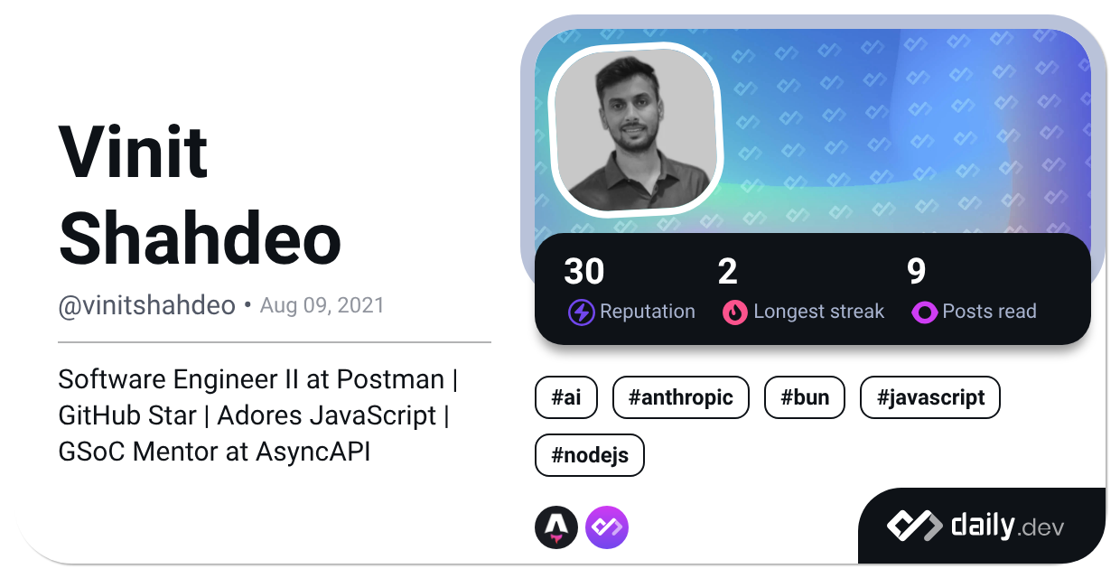 Vinit Shahdeo (@vinitshahdeo) | daily.dev