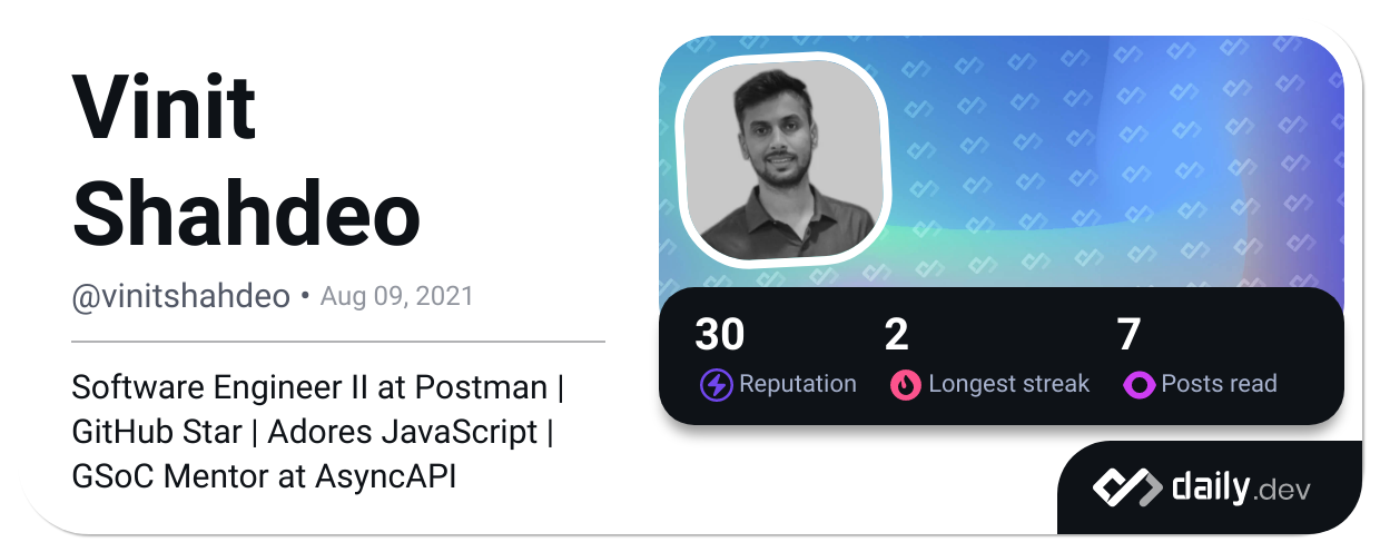 Recent posts by Vinit Shahdeo (@vinitshahdeo) | daily.dev