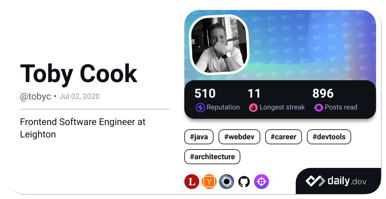 Toby Cook (@tobyc) | daily.dev