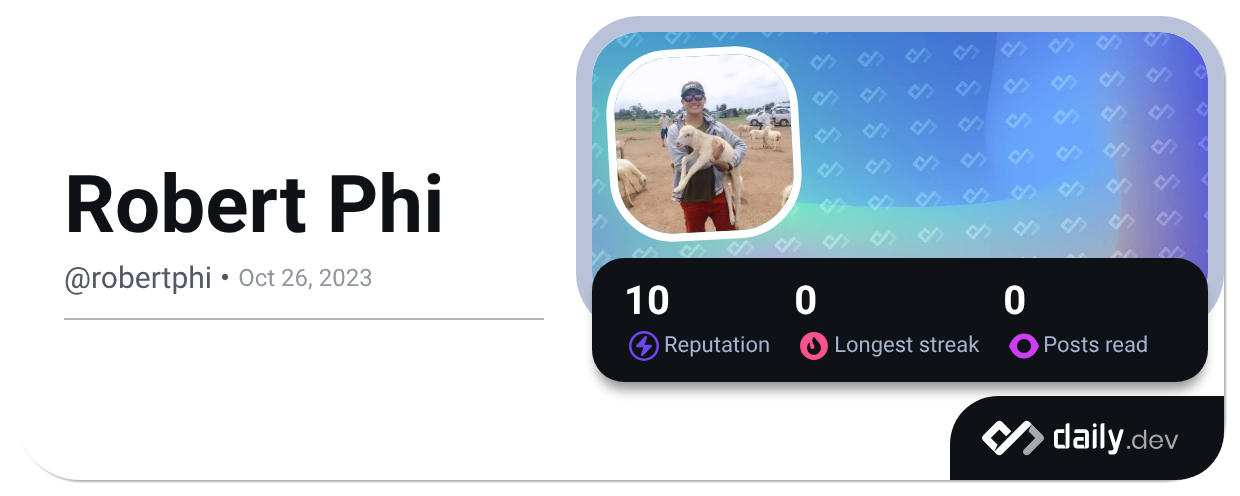 Robert Phi (@robertphi) | daily.dev