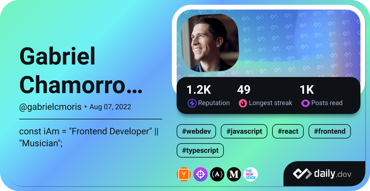Gabriel Chamorro Moris (@gabrielcmoris) | daily.dev