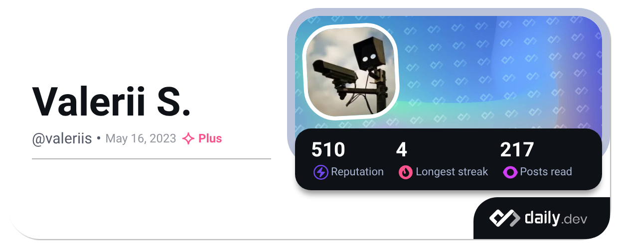 Valerii S. (@valeriis) | daily.dev