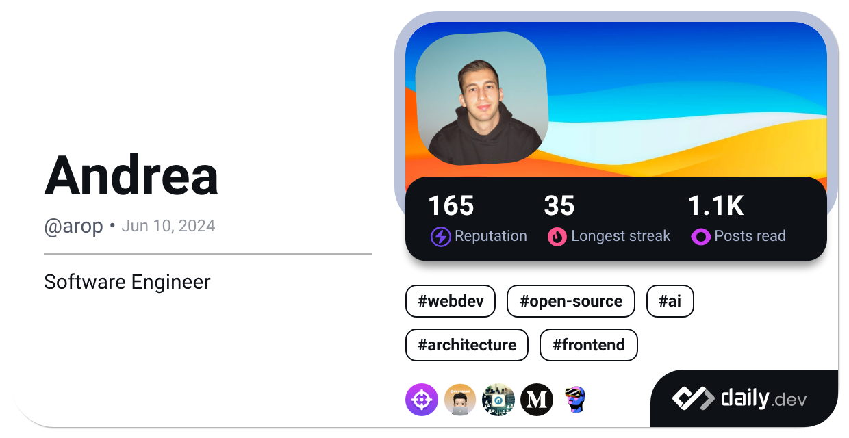 Andrea (@arop) | daily.dev
