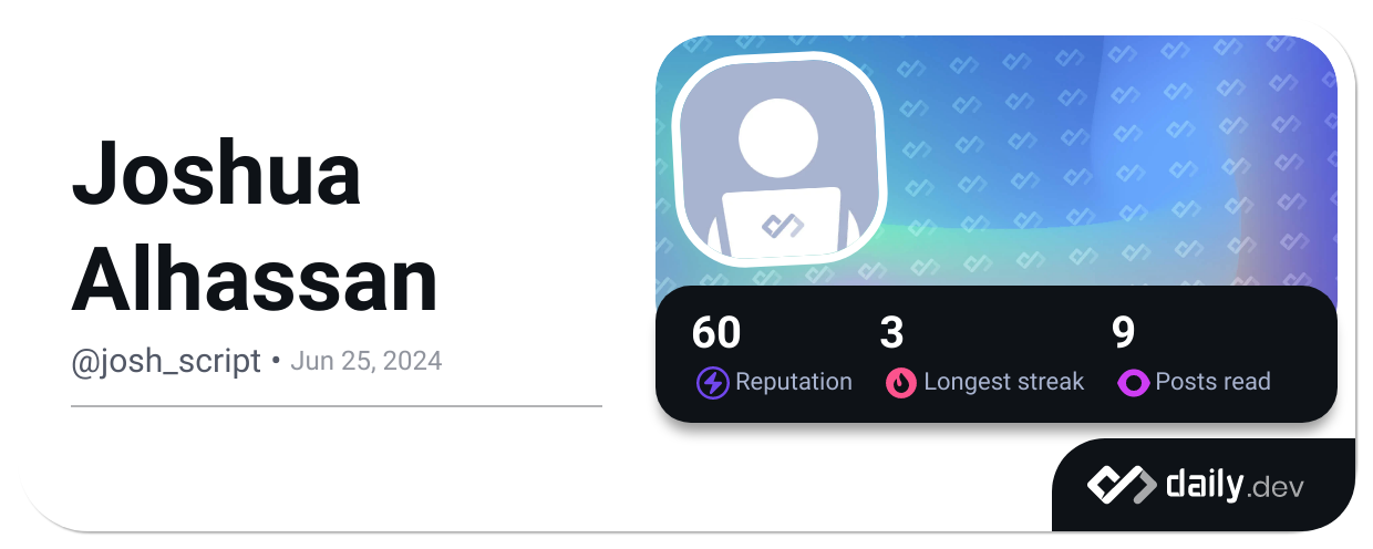 Joshua Alhassan (@josh_script) | daily.dev