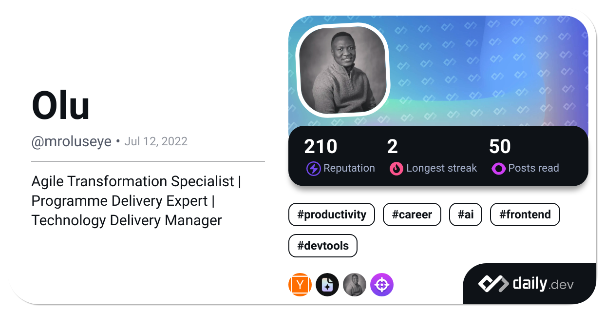 Olu (@mroluseye) | daily.dev