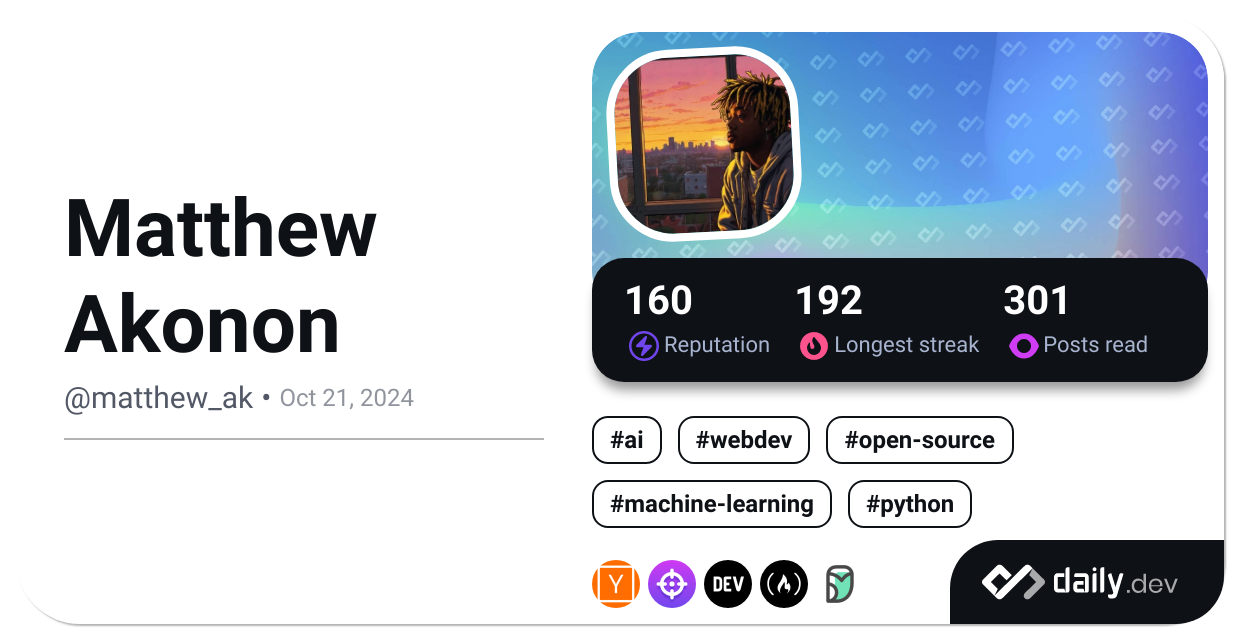 Matthew Akonon (@matthew_ak) | daily.dev