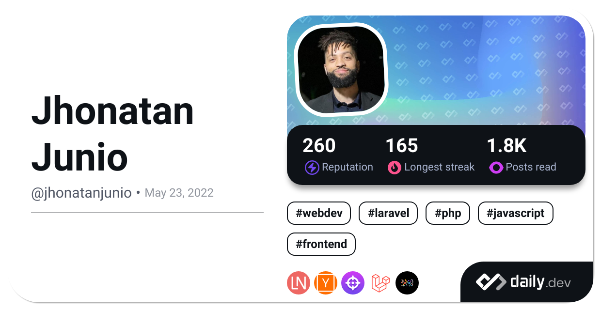 Jhonatan Junio (@jhonatanjunio) | daily.dev