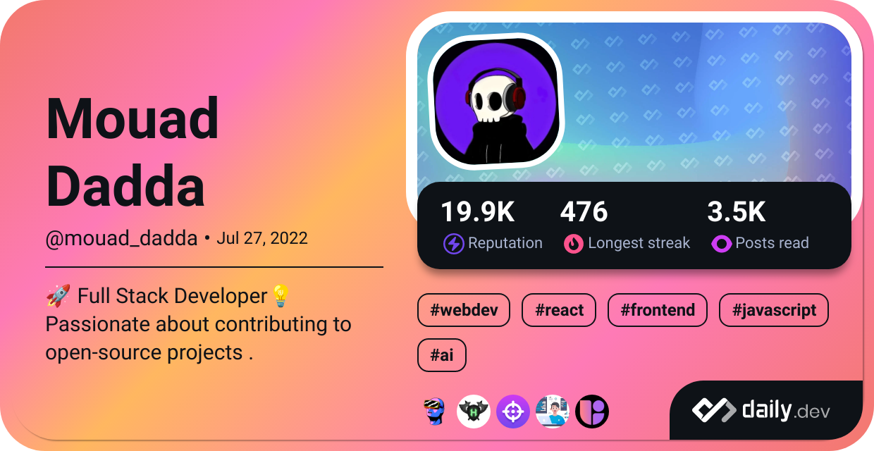 Mouad Dadda (@mouad_dadda) | daily.dev