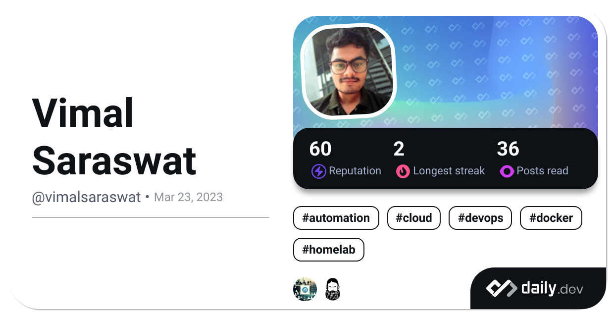 Vimal Saraswat (@vimalsaraswat) | daily.dev