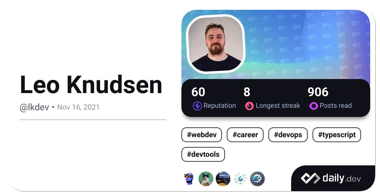Leo Knudsen (@lkdev) | daily.dev