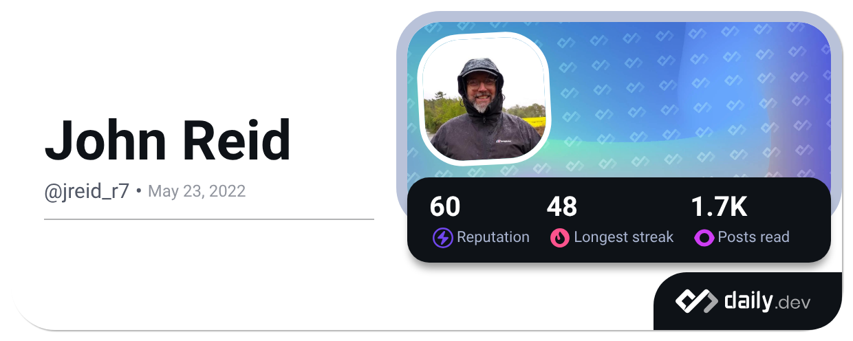 Recent posts by John Reid (@jreid_r7) | daily.dev