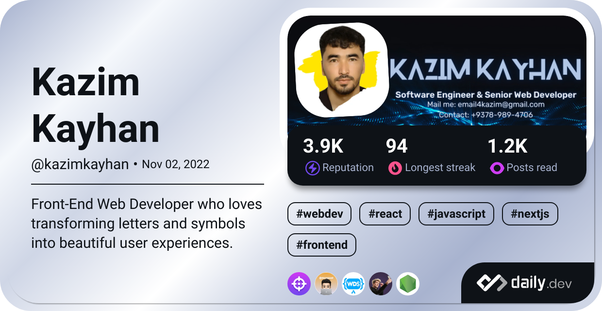 Kazim Kayhan (@kazimkayhan) | daily.dev