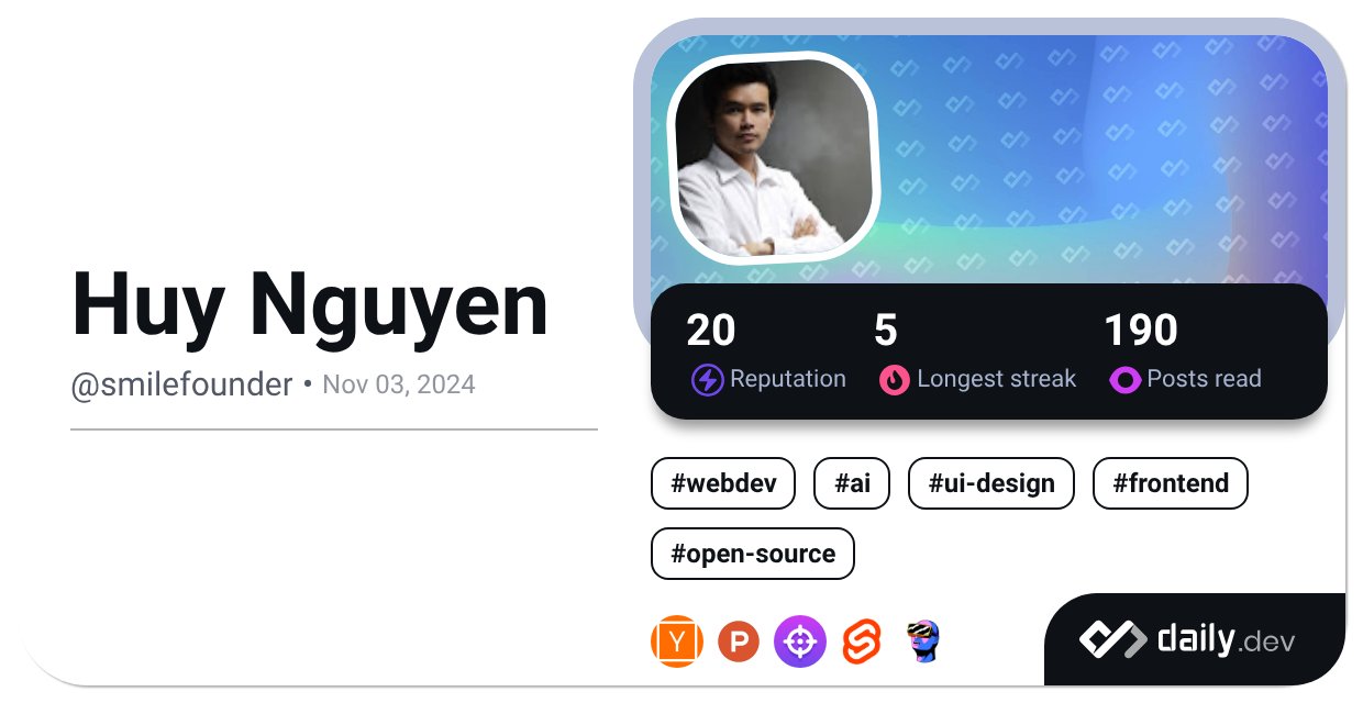 Posts upvoted by Huy Nguyen (@smilefounder) | daily.dev