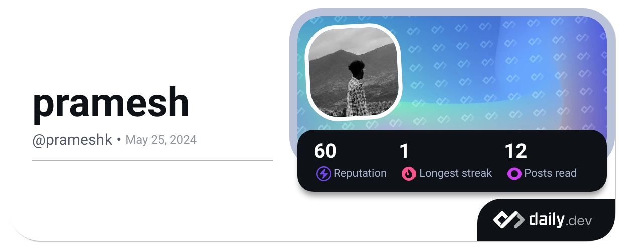pramesh (@prameshk) | daily.dev