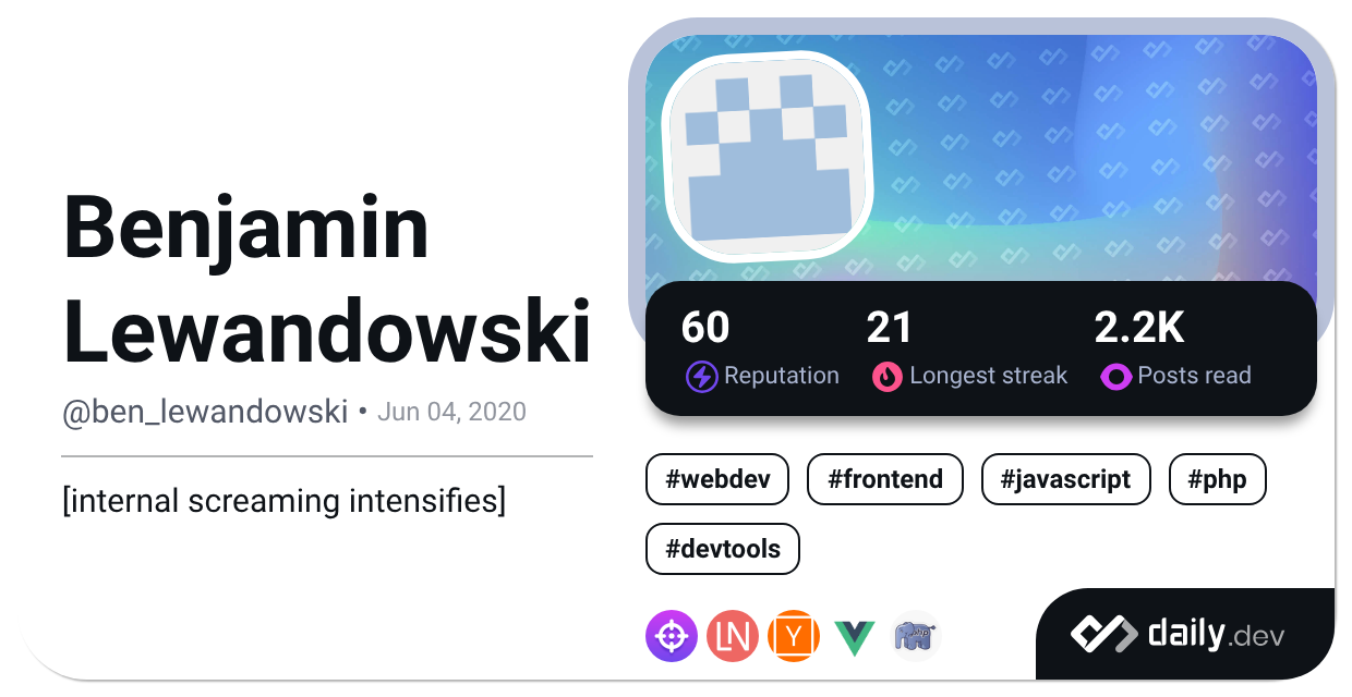 Benjamin Lewandowski (@ben_lewandowski) | daily.dev