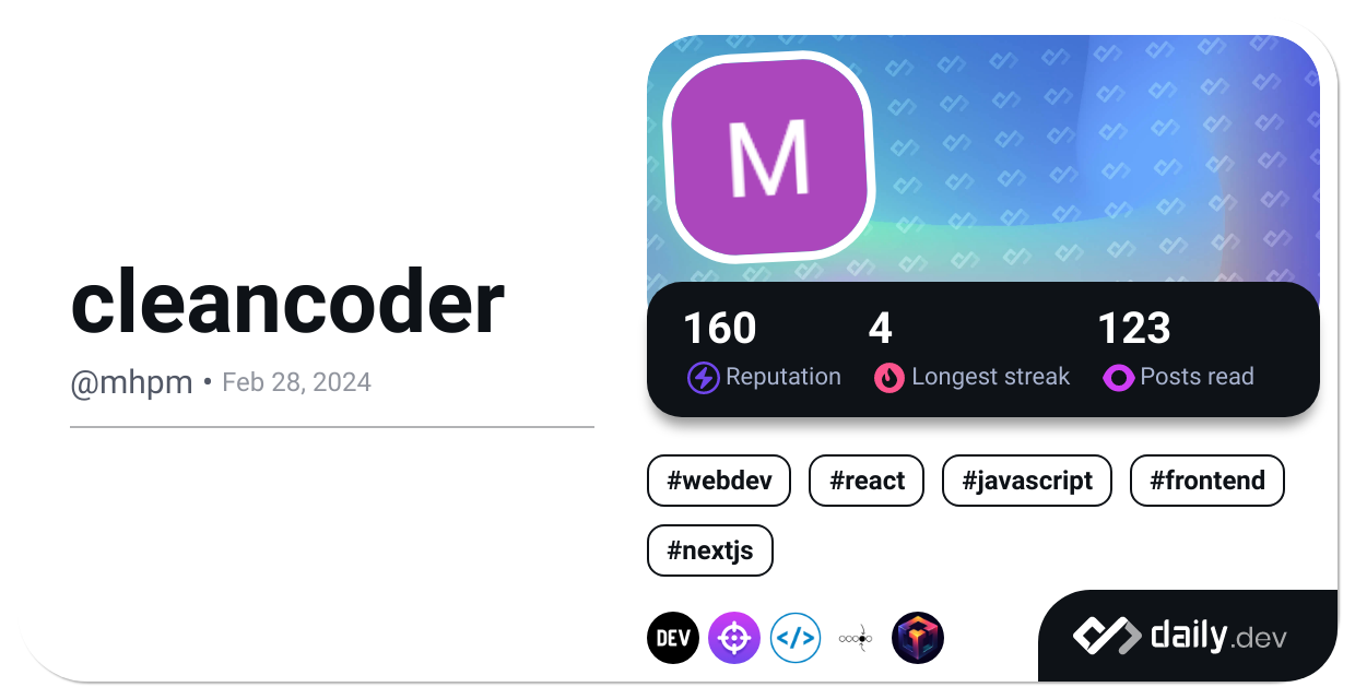 cleancoder (@mhpm) | daily.dev