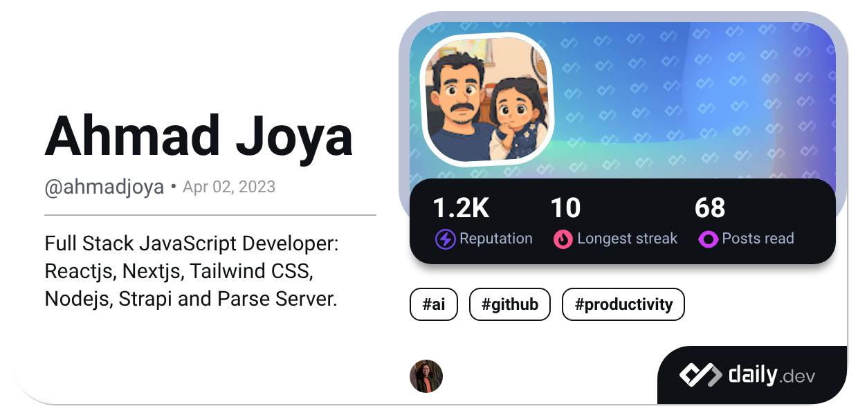 Ahmad Joya (@ahmadjoya) | daily.dev