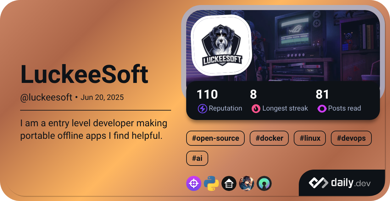 Recent posts by LuckeeSoft (@luckeesoft) | daily.dev