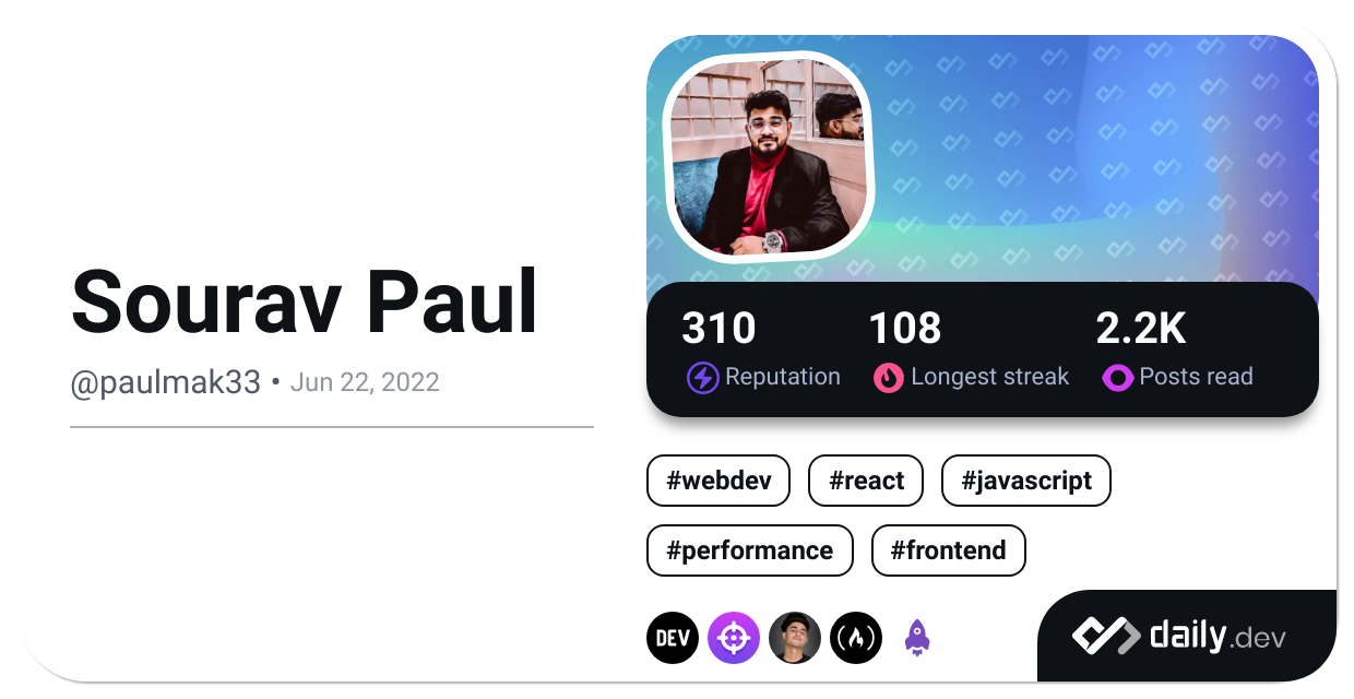 Sourav Paul (@paulmak33) | daily.dev