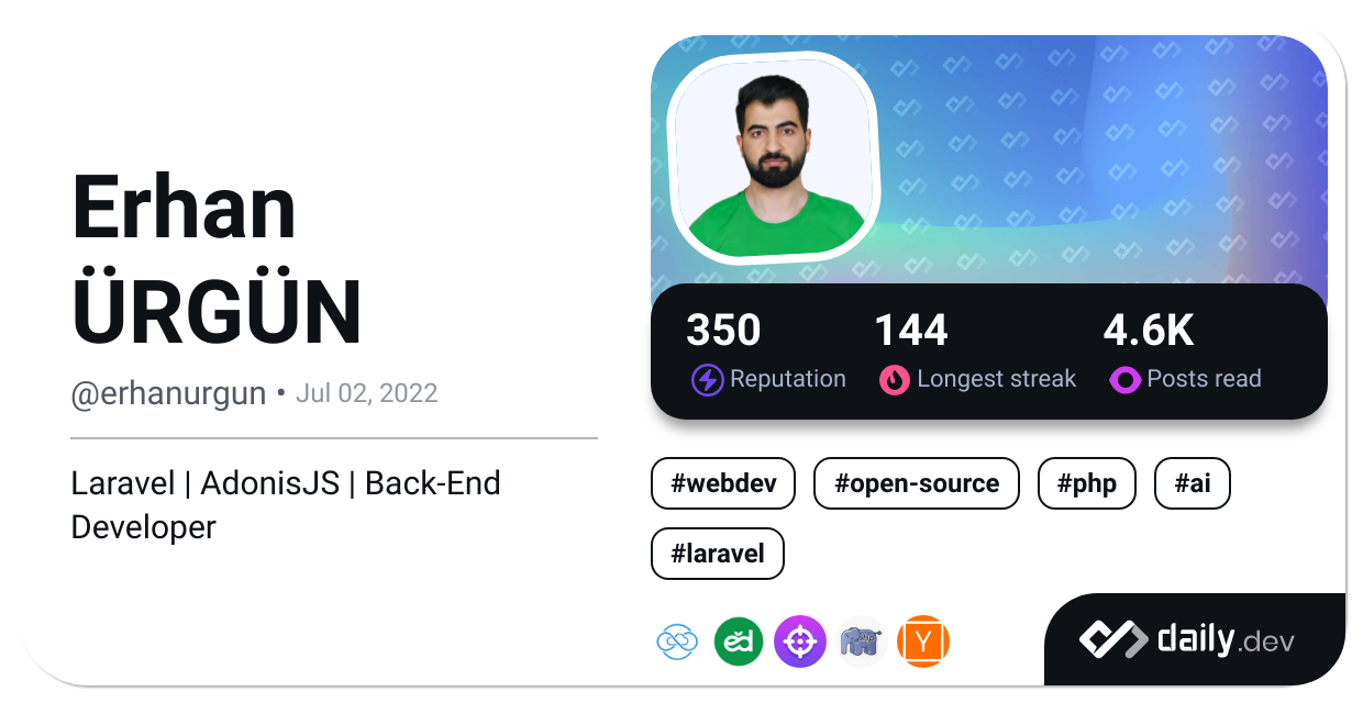 Erhan ÜRGÜN (@erhanurgun) | daily.dev