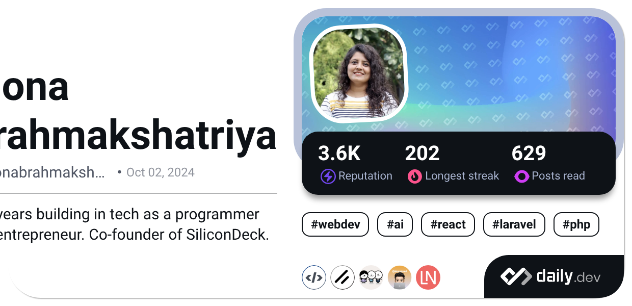 Mona Brahmakshatriya (@monabrahmakshatriya) | daily.dev
