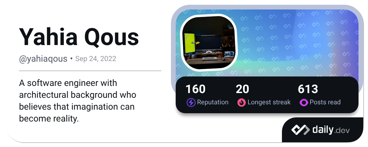 Yahia Qous (@yahiaqous) | daily.dev