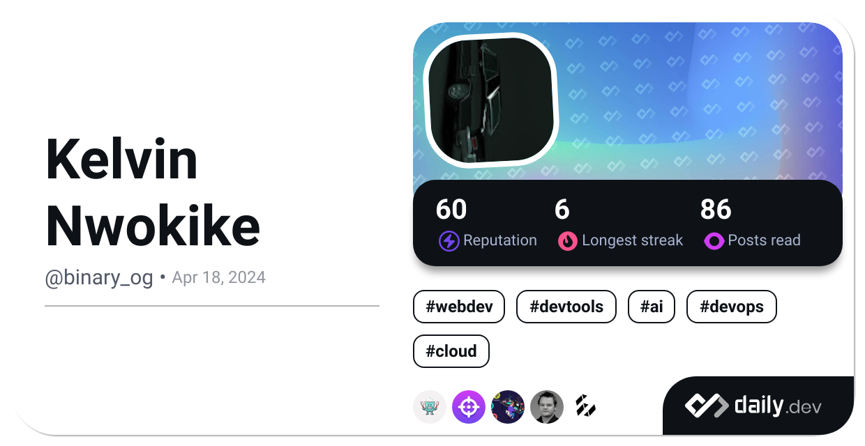 Kelvin Nwokike (@binary_og) | daily.dev