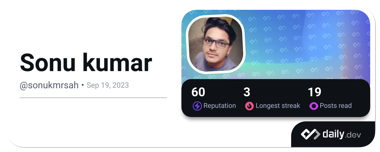 Sonu kumar (@sonukmrsah) | daily.dev