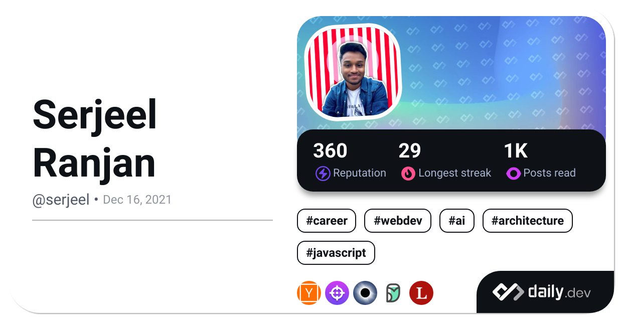 Serjeel Ranjan (@serjeel) | daily.dev