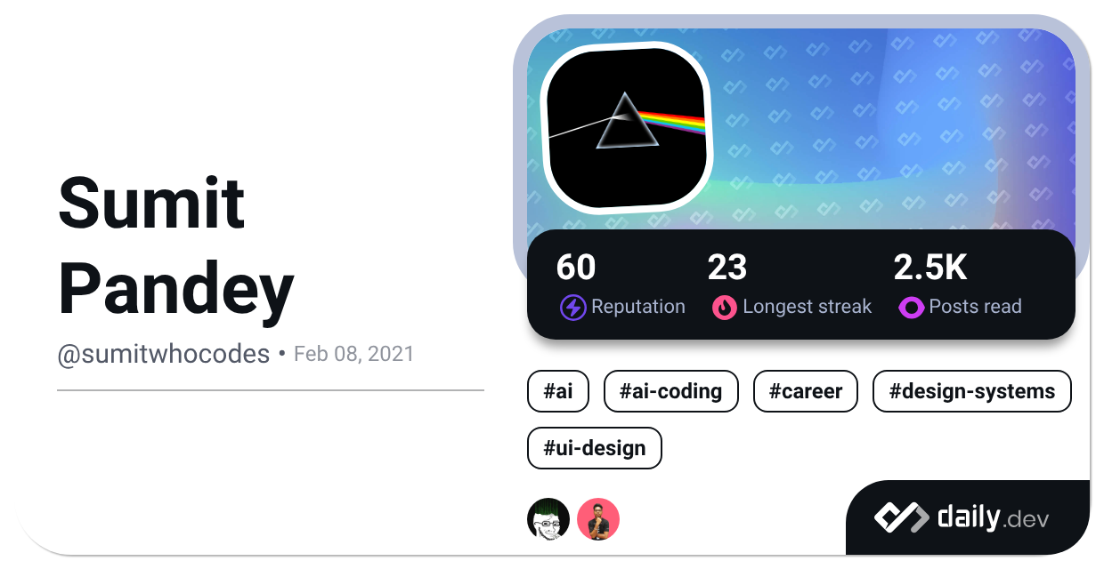 Sumit Pandey (@sumitwhocodes) | daily.dev