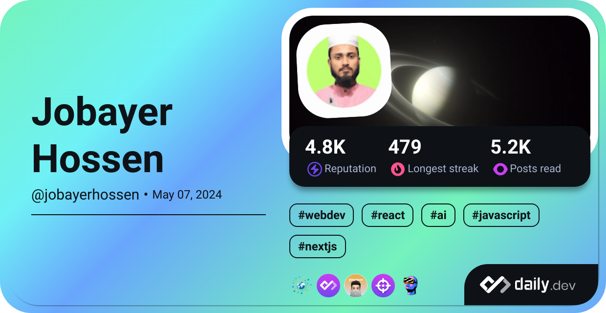 Jobayer Hossen (@jobayerhossen) | daily.dev