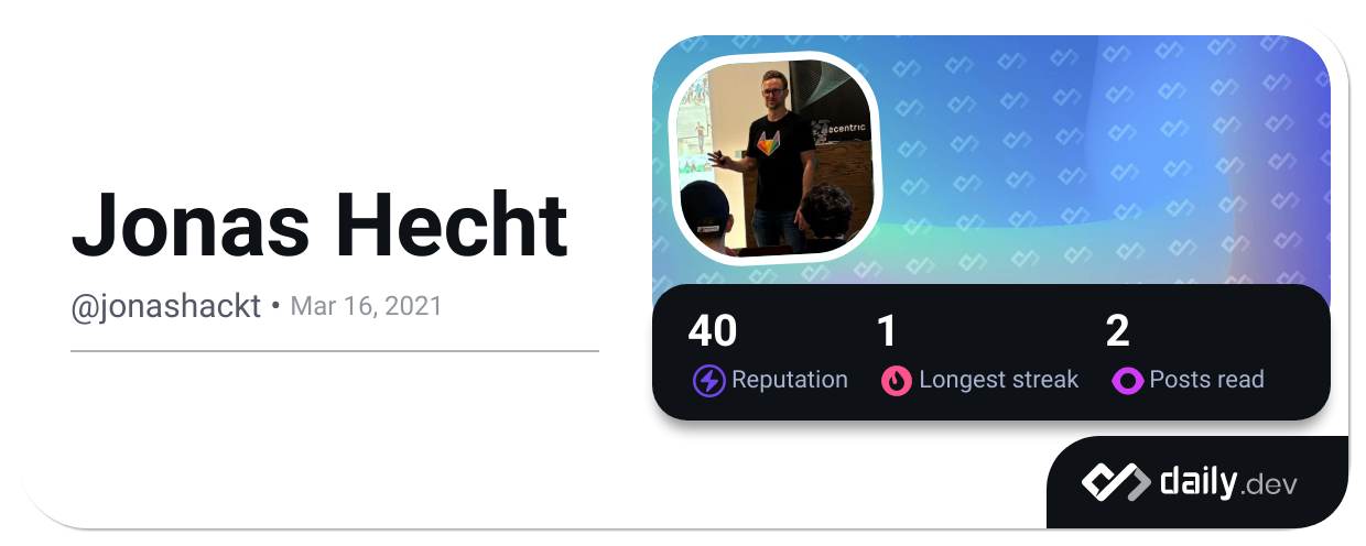 Jonas Hecht (@jonashackt) | daily.dev
