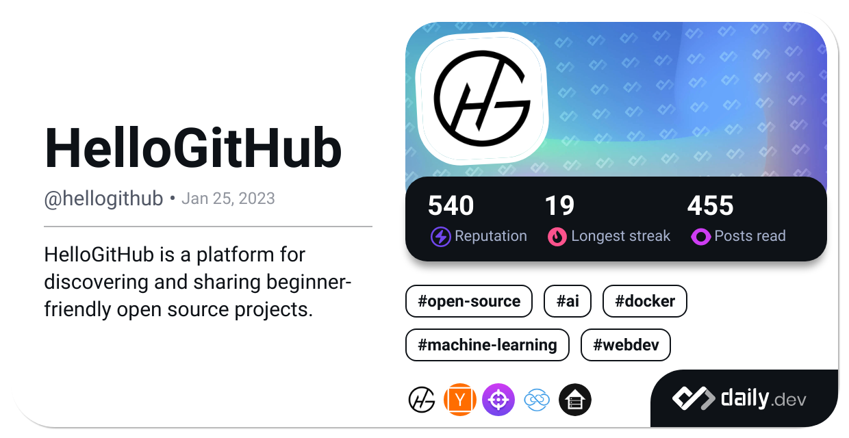 HelloGitHub (@hellogithub) | daily.dev