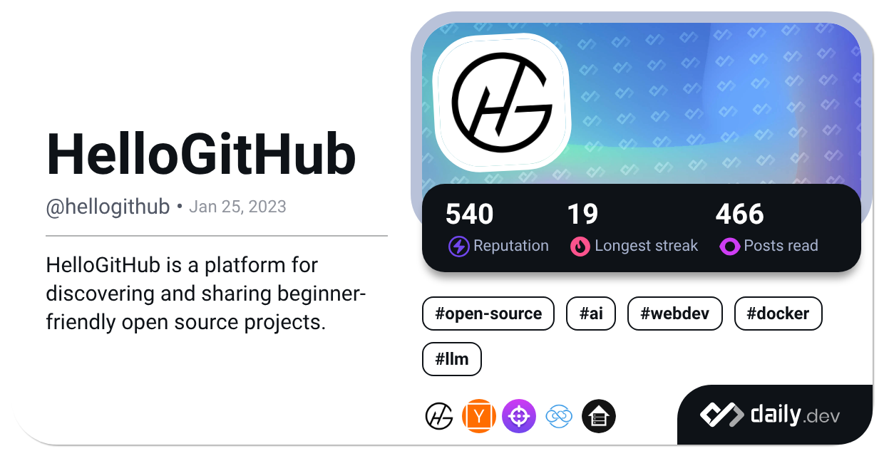 HelloGitHub (@hellogithub) | daily.dev