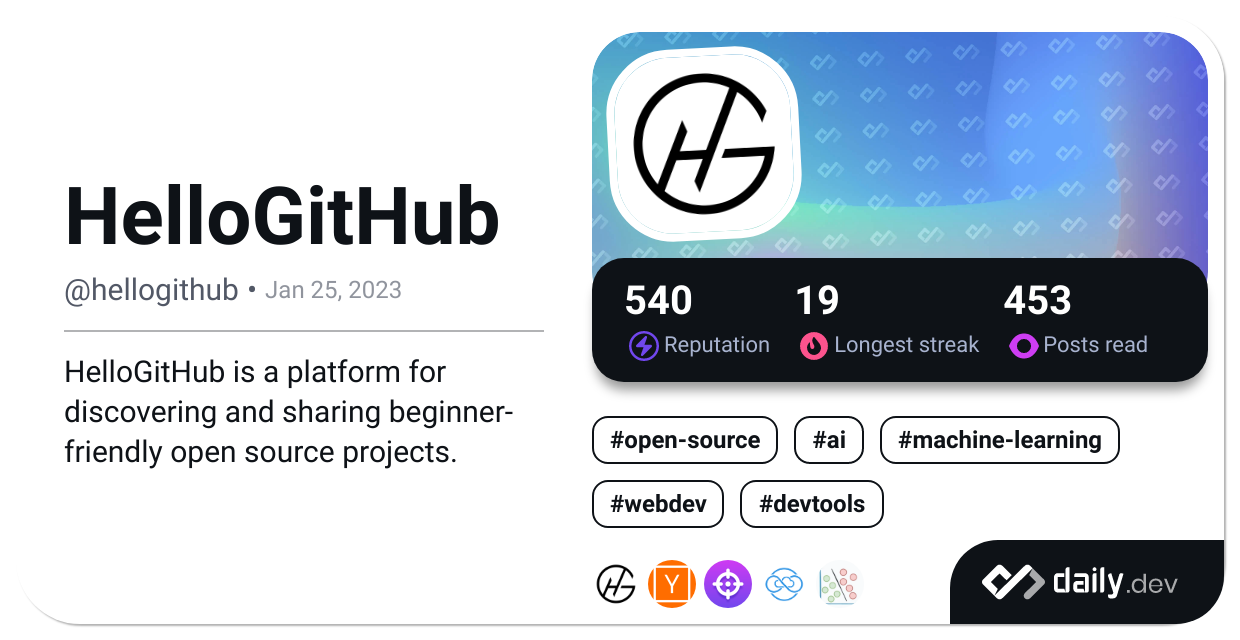 HelloGitHub (@hellogithub) | daily.dev