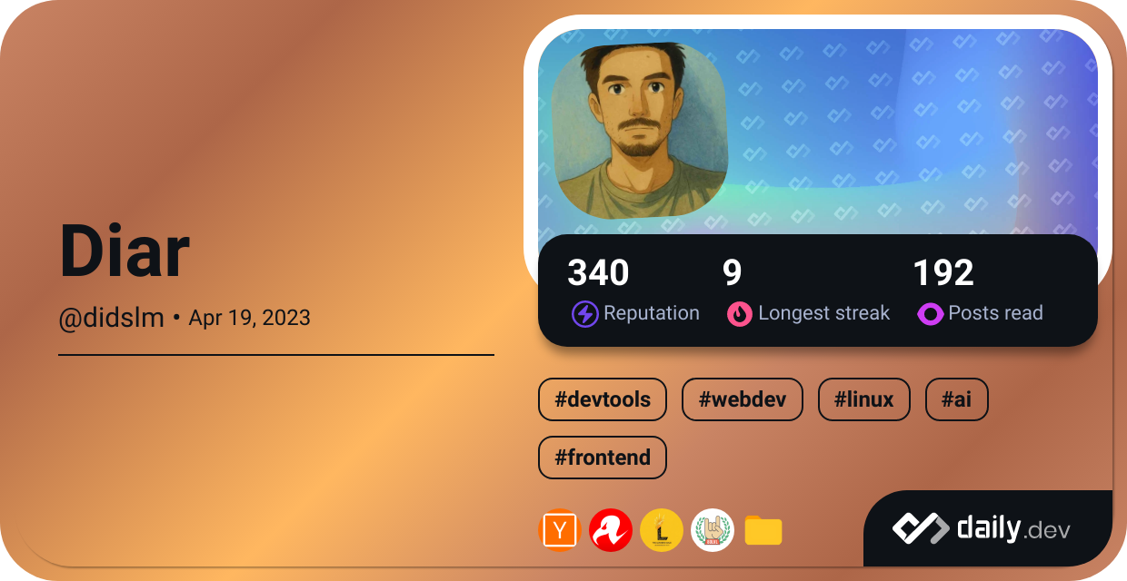 Recent posts by Diar (@didslm) | daily.dev