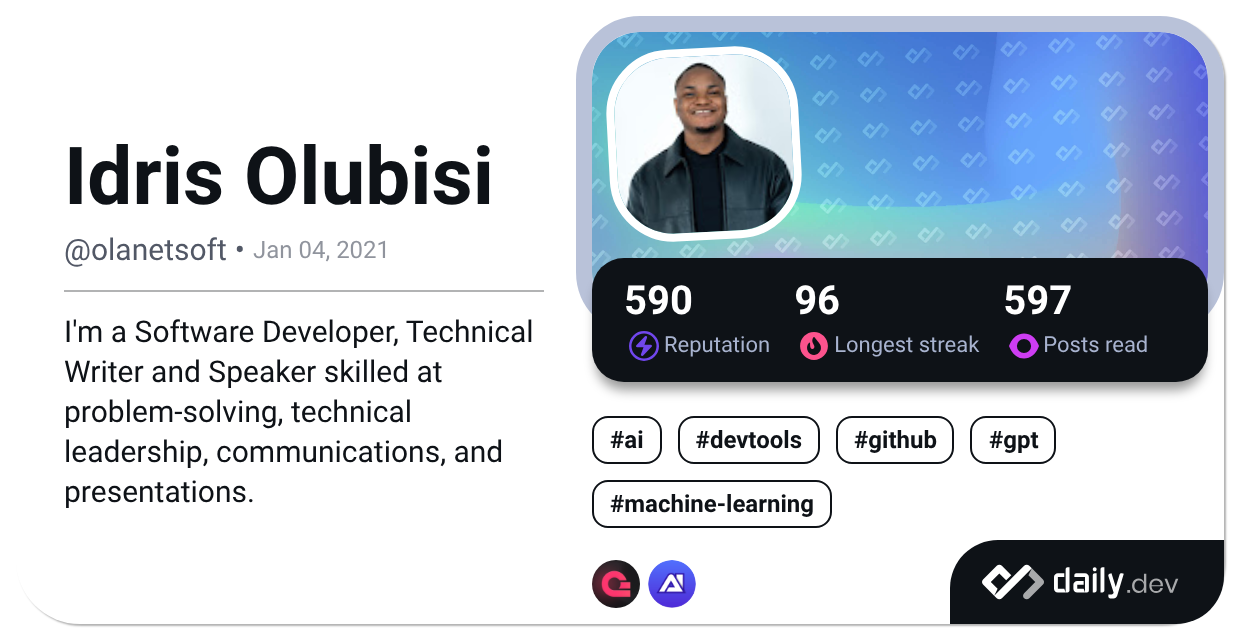 Idris Olubisi (@olanetsoft) | daily.dev