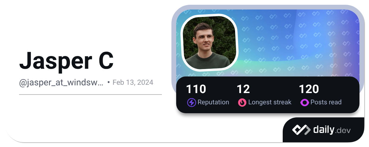 Jasper C (@jasper_at_windswept) | daily.dev
