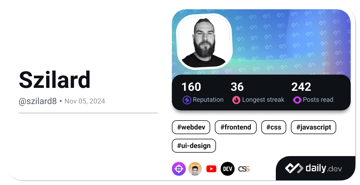Szilard (@szilard8) | daily.dev