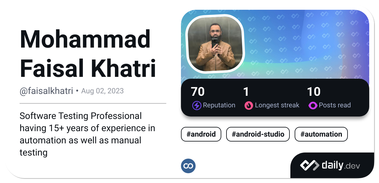 Mohammad Faisal Khatri (@faisalkhatri) | daily.dev