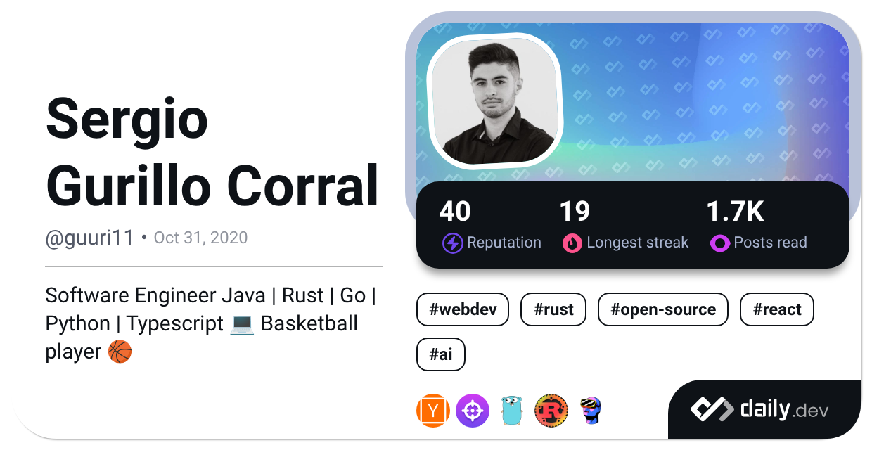 Sergio Gurillo Corral (@guuri11) | daily.dev