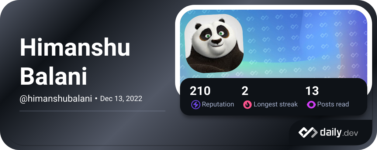 Himanshu Balani (@himanshubalani) | daily.dev