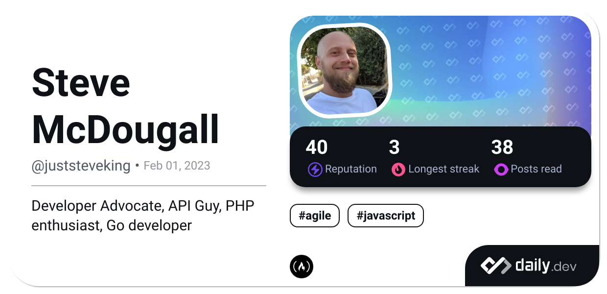 Steve McDougall (@juststeveking) | daily.dev