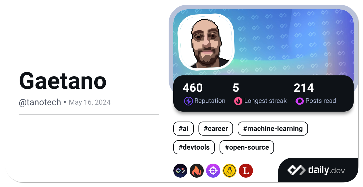 Gaetano (@tanotech) | daily.dev