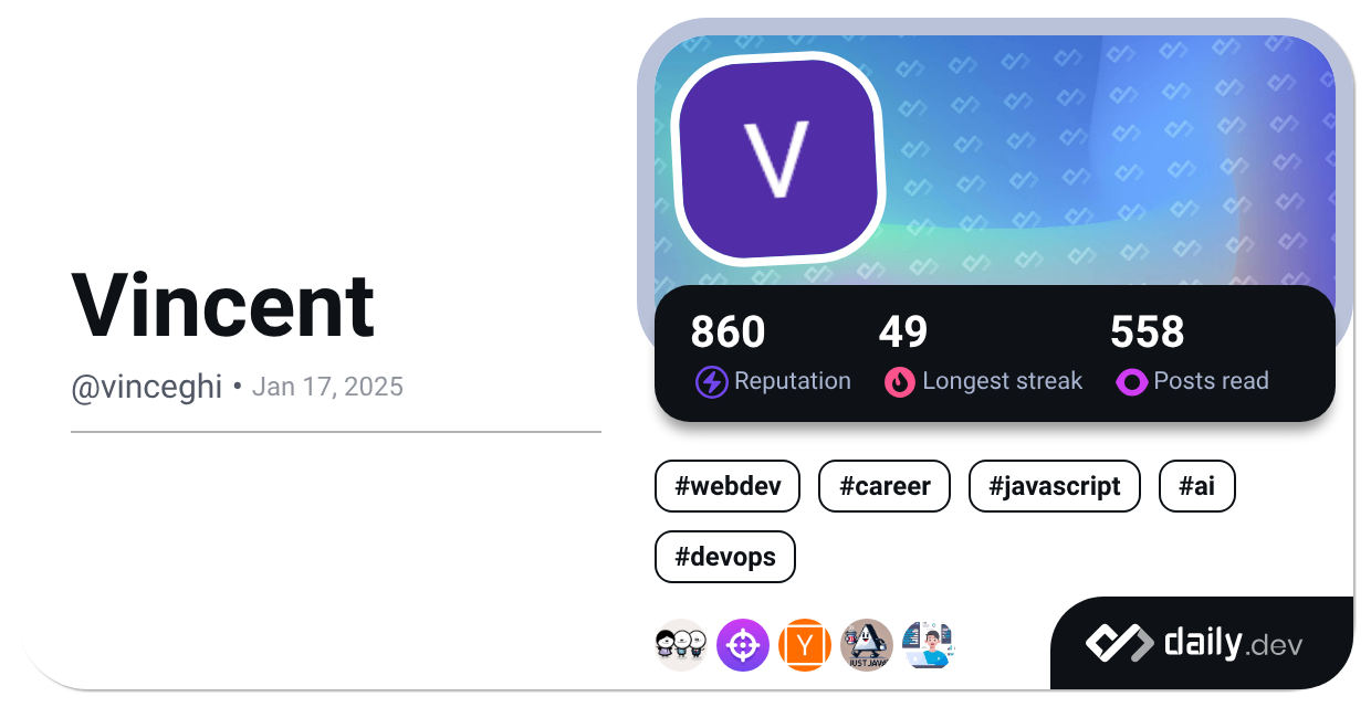 Vincent (@vinceghi) | daily.dev